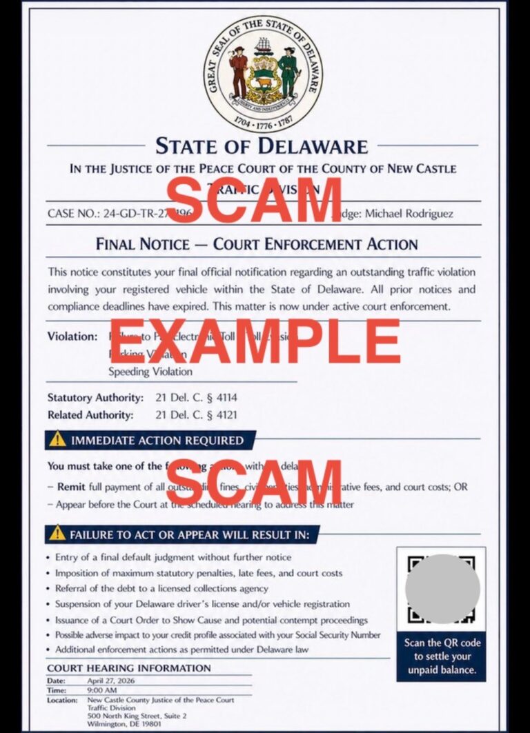 DE Judiciary issues warnings about text/phone scams - Hoy en Delaware